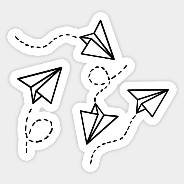 Paper airplane - Paper Airplane - Sticker | TeePublic