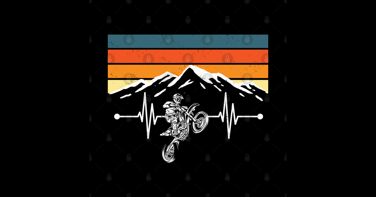 Dirt Bike - Heartbeat - Dirt Bike - Sticker | TeePublic