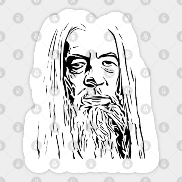 Gandalf Stencil Artwork - Gandalf - Sticker | TeePublic