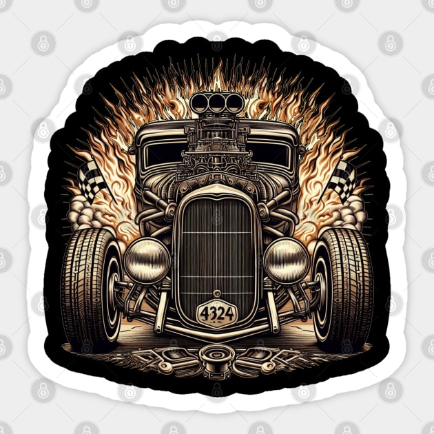 Hot Rod Classic Vintage Car - Hot Rod - Sticker | TeePublic