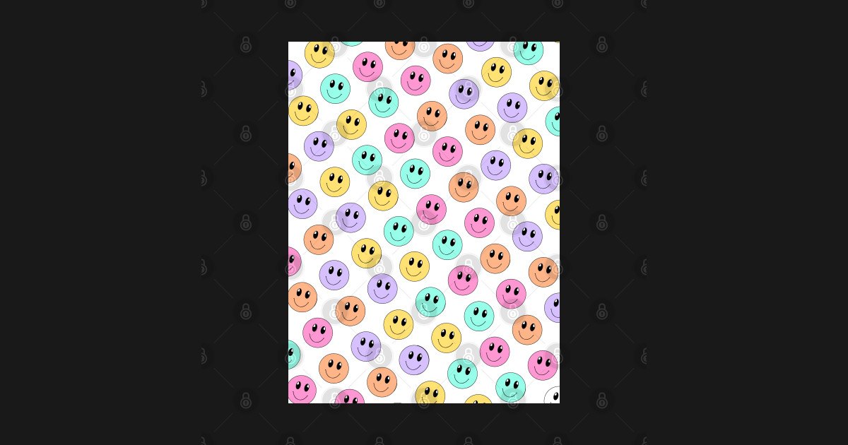 Multicoloured Emoji Smiley Faces Pattern - Pattern - T-Shirt | TeePublic