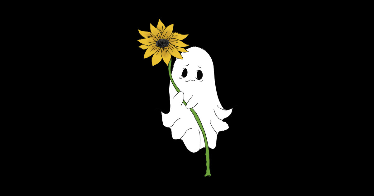 Spooky sunflower - Ghost - Sticker | TeePublic