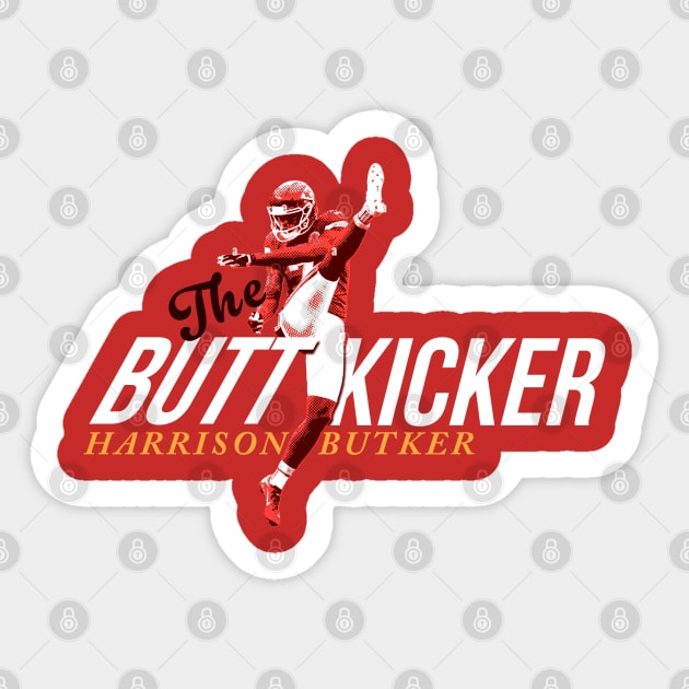 Harrison Butker / butt kicker - Harrison Butker - Sticker | TeePublic
