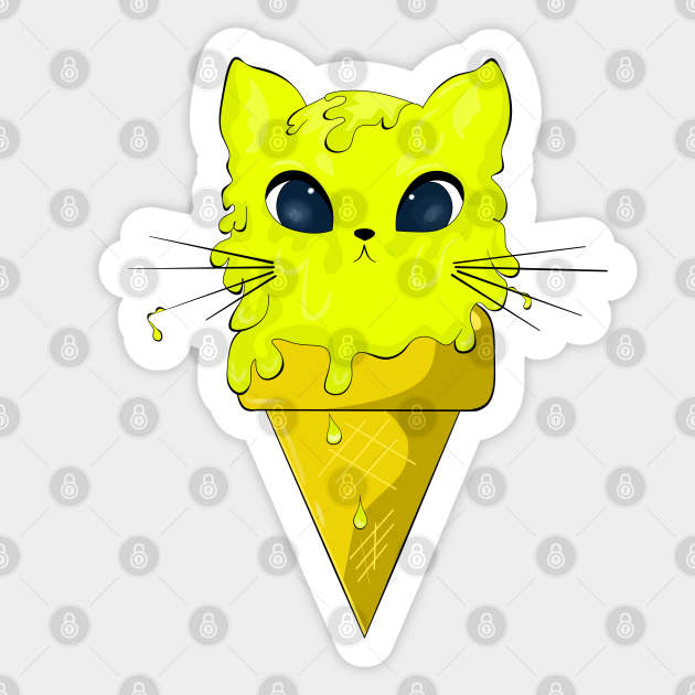 Cute Ice Cream Cat - Ice Cream Cat - Sticker | TeePublic