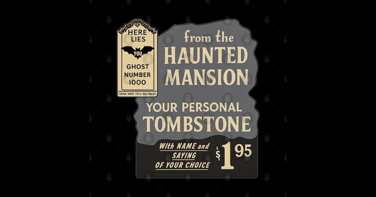 The Haunted Mansion Personal Tombstone Sign - Haunted Mansion - Sticker ...