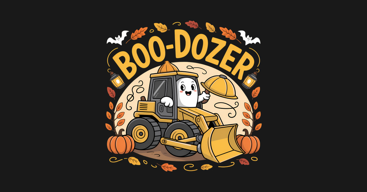 Bulldozer Halloween Boo Dozer Construction Truck - Halloween - T-Shirt ...