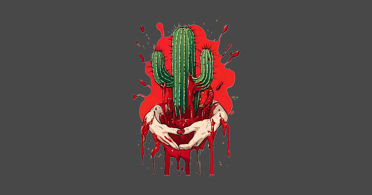 hands hold a cactus and blood flows from hands - Hands Hold A Cactus ...