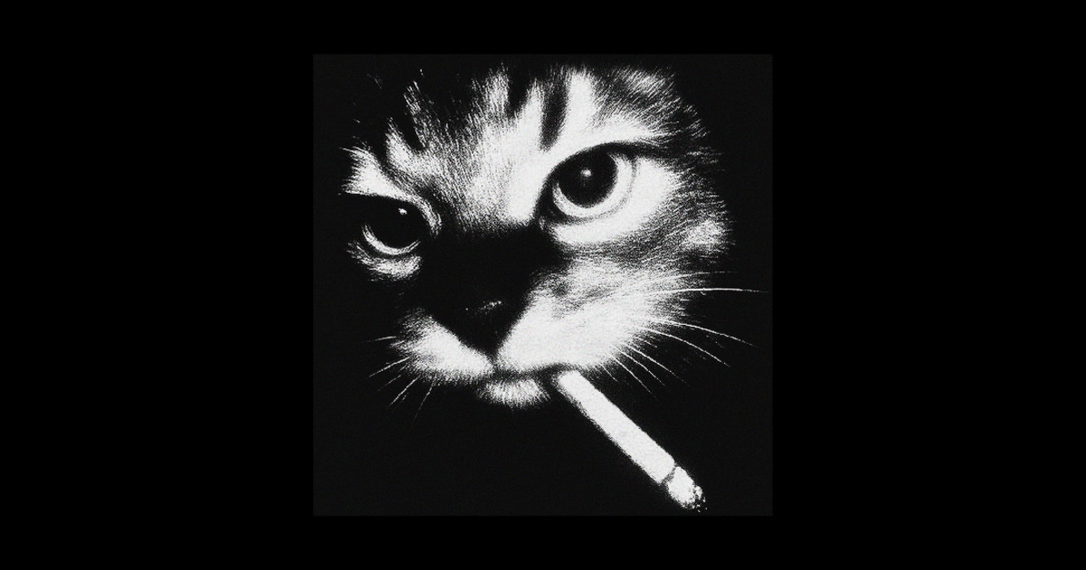 Funny Smoking Cat Meme Gen z Vintage - Funny - Sticker | TeePublic
