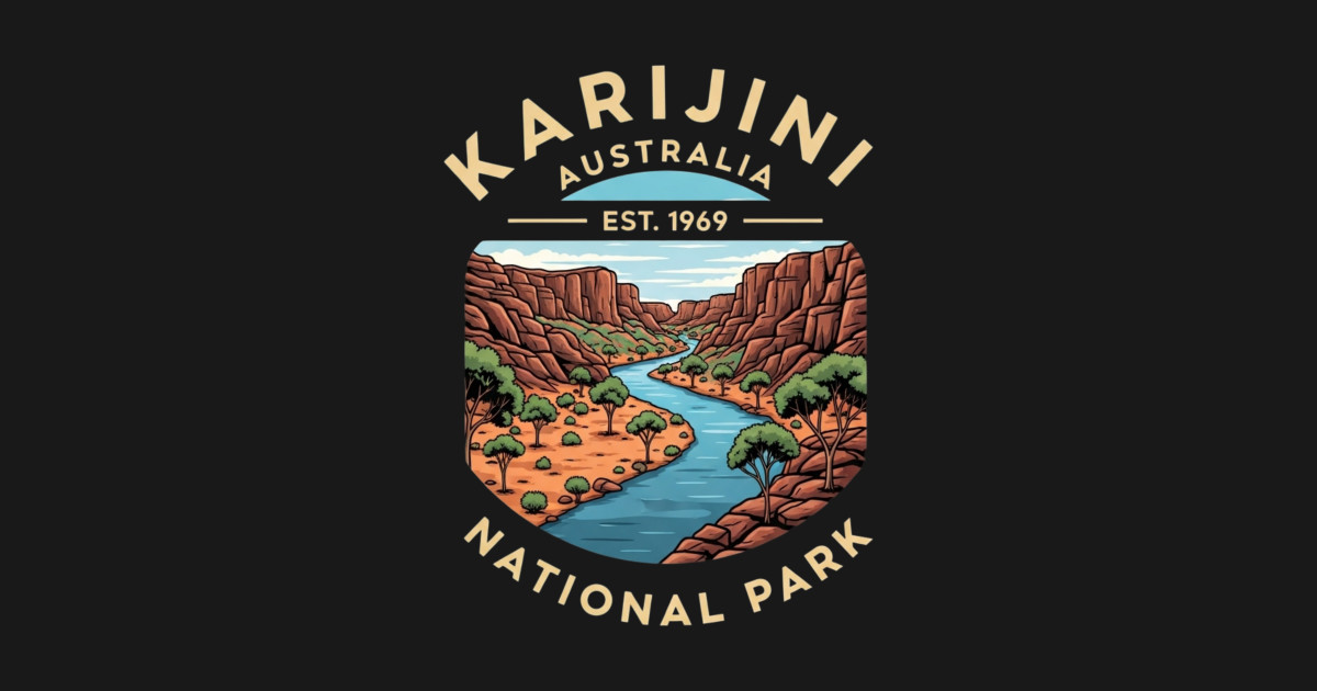 Karijini Australia National Park Est. 1969 Retro Nature Landscape ...