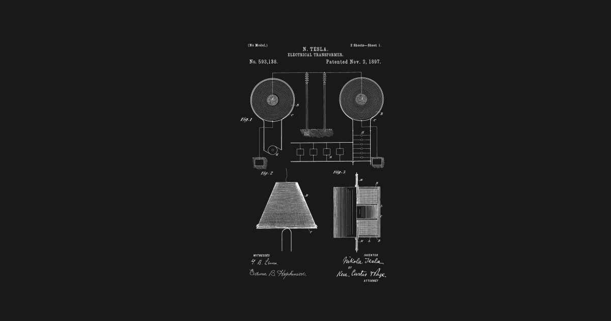 Electrical Transformer Patent, electricity Science patent, Nikola Tesla ...