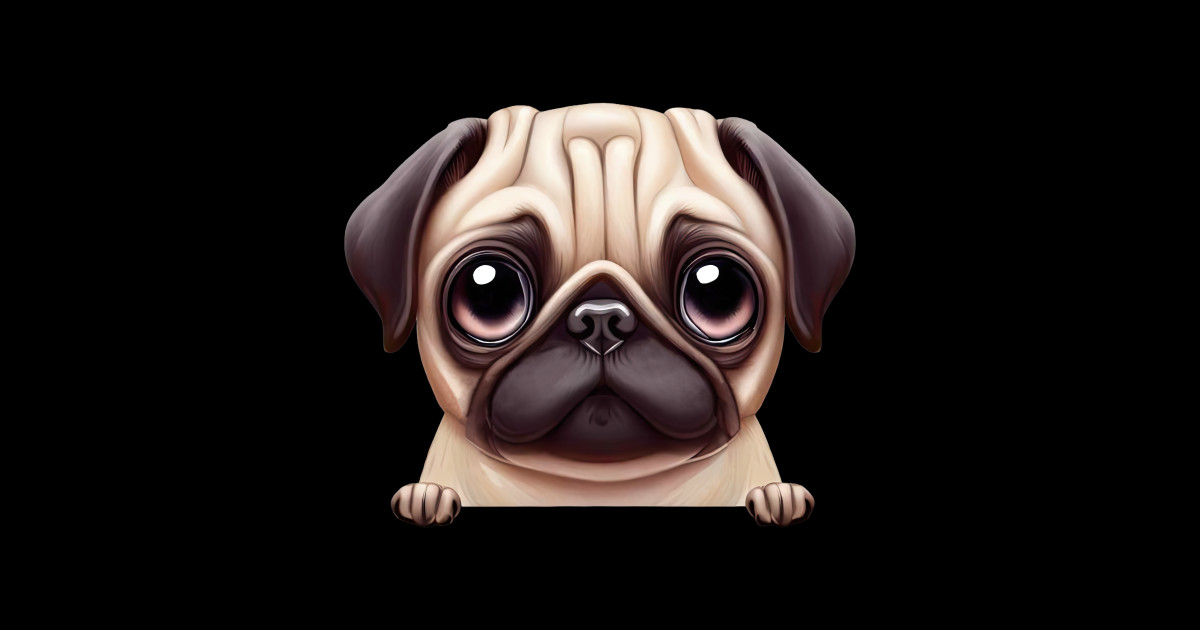 Lovely Pug Design - Cute Pugs - Sticker | TeePublic
