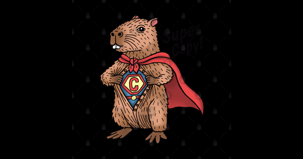 Super Capy Capybara - Super Capy - Sticker | TeePublic