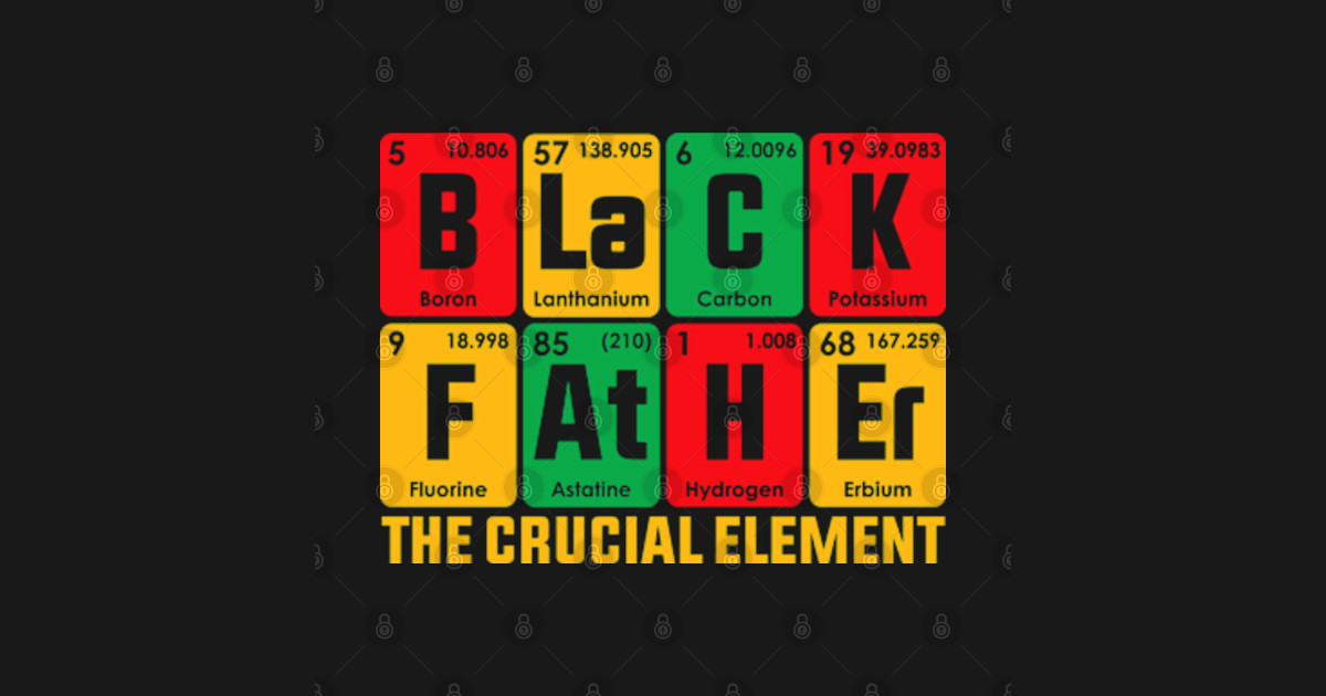 Black Father The Essential Element Dad Funny Father's Day - Black ...