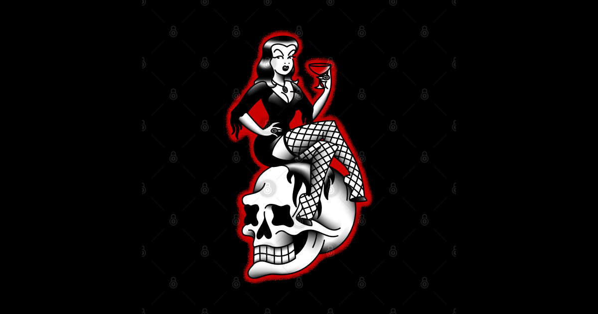 American Traditional Lowbrow Femme Fatale Horror Pin-up - Horror ...