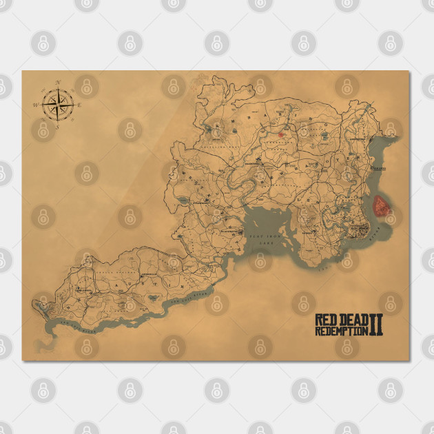 Red Dead Redemption 2 Map - Red Dead Redemption 2 - Posters and Art ...