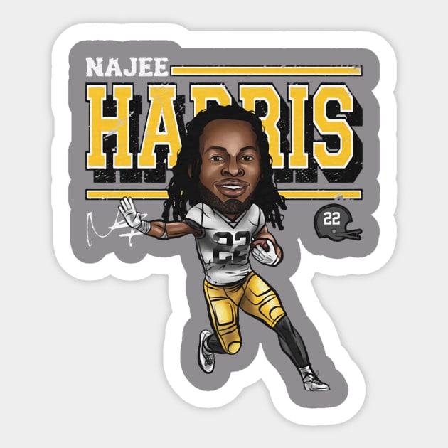 Najee Harris Pittsburgh Cartoon - Najee Harris - Sticker | TeePublic
