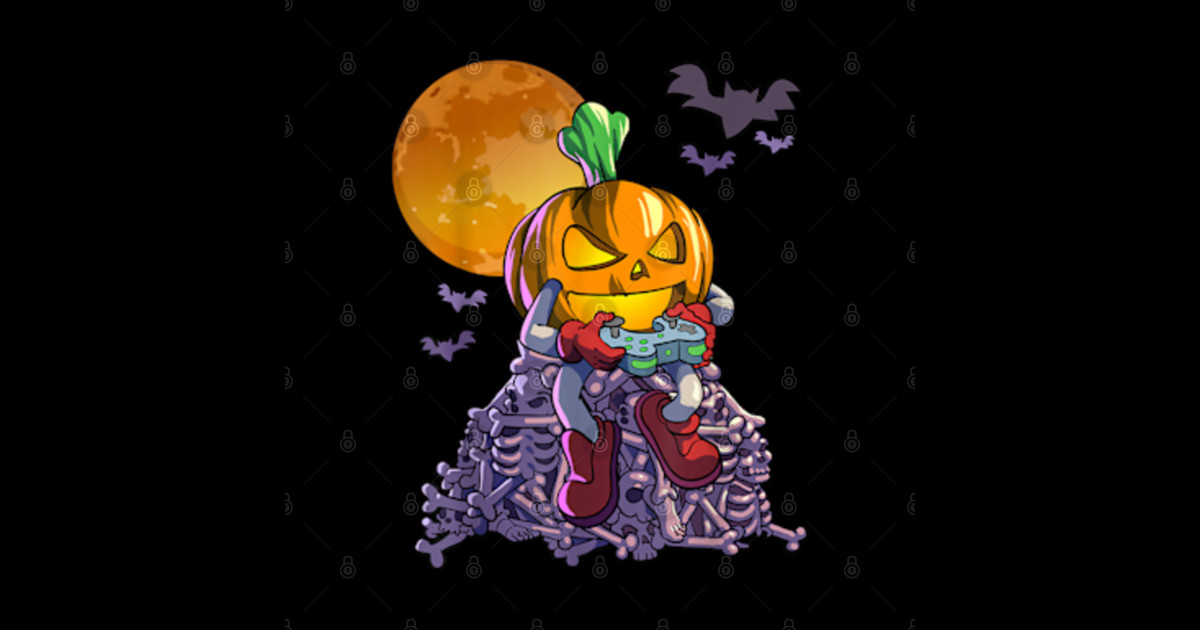 Gamer Pumpkin Jack O Lanten Video Game Gaming Halloween - Gamer Pumpkin ...