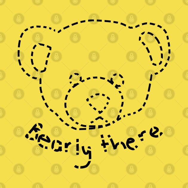 Sad Teddy Bear Puns Bearly There - Funny - Pin | TeePublic