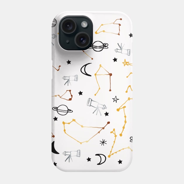 Astrology Pattern Gold and Black - Astrology Signs - Phone Case | TeePublic