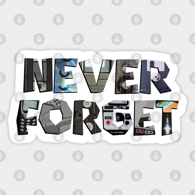 Never Forget 90's 2000's nostalgia outdated technology - Vhs - Sticker ...
