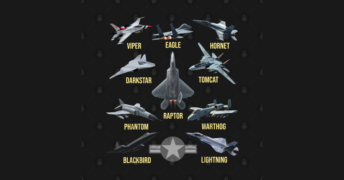 American Fighters Jets F-47 F-22 Raptor F-14 Tomcat Aviation T-Shirt ...