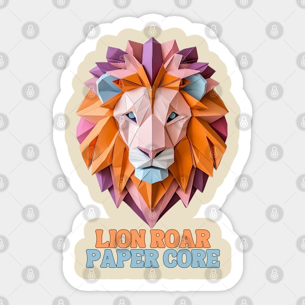 Lion Roar Paper Core - Lion Face - Sticker | TeePublic