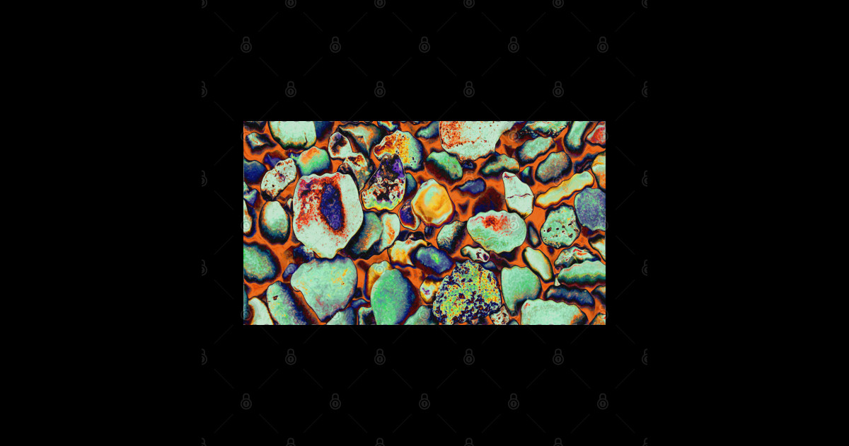 Magic pebbles on a cold beach: psychedelic edit of abstract nature ...