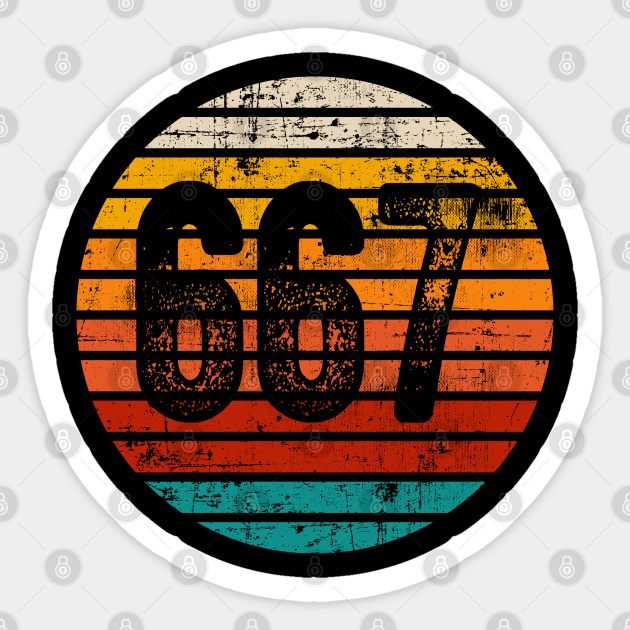 Distressed Vintage Sunset 667 Area Code - 667 Area Code - Sticker ...