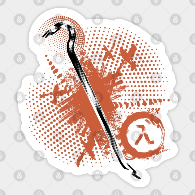 Half Life crowbar / Grunge - Half Life - Sticker | TeePublic
