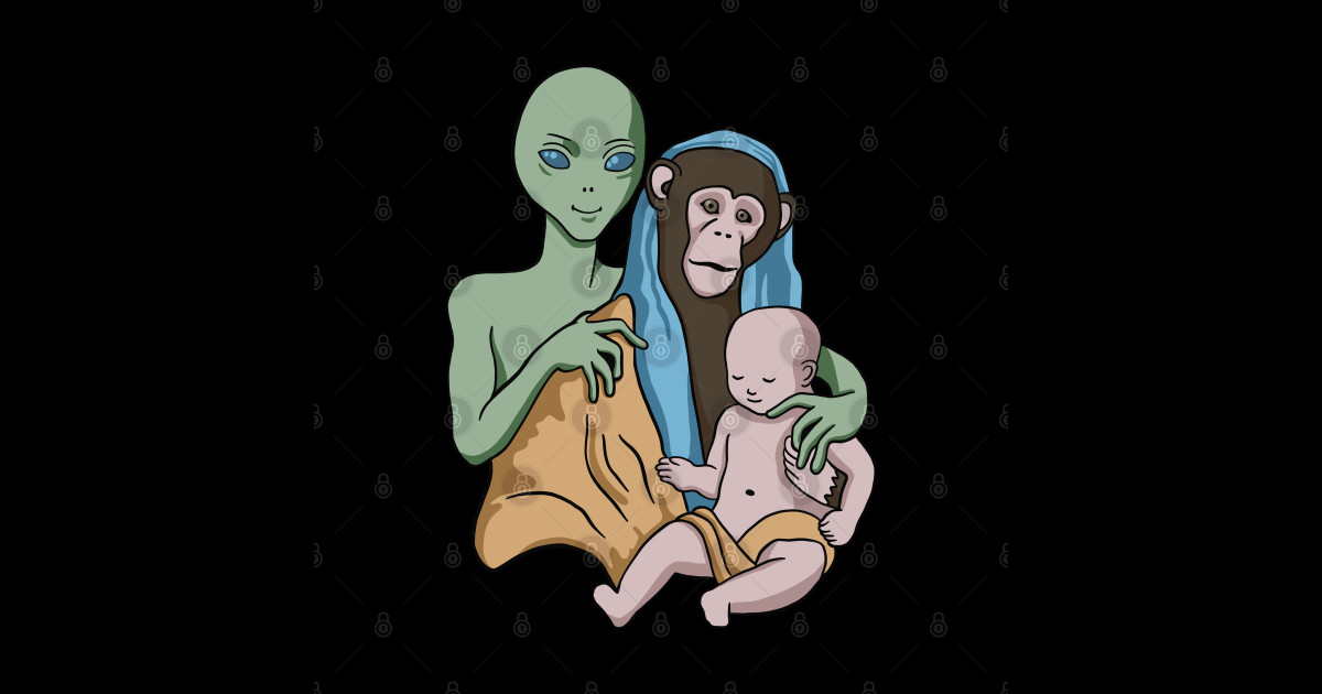 Alien Monkey Human - Alien - Sticker | TeePublic