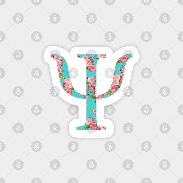 Psi Rose Letter - Floral - Sticker | TeePublic