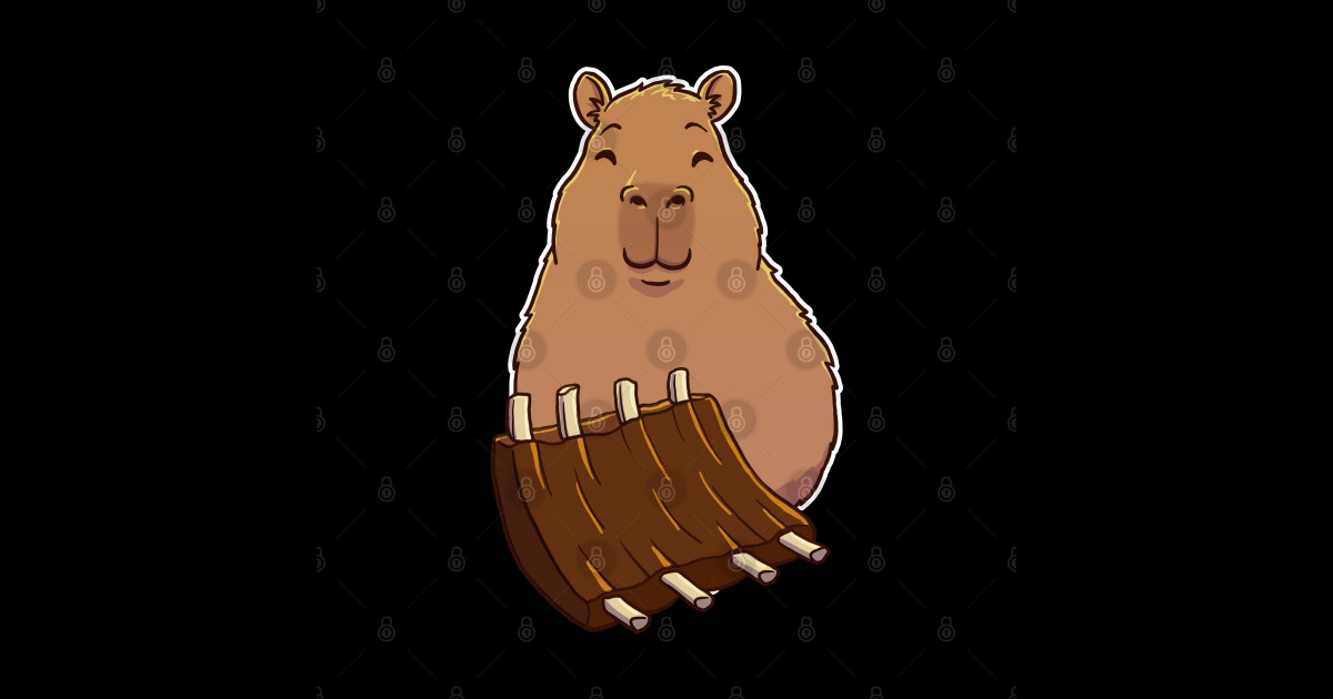 Capybara Barbecue Ribs - Capybara Lover - T-Shirt | TeePublic