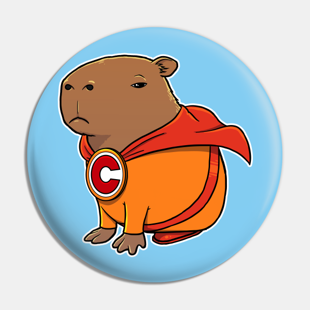 Capybara Superhero - Capybara - Pin | TeePublic