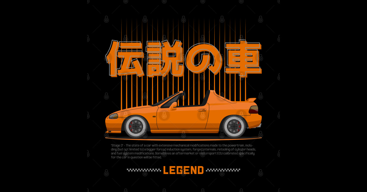 Street Tuners Orange Del Sol JDM - Del Sol - Sticker | TeePublic