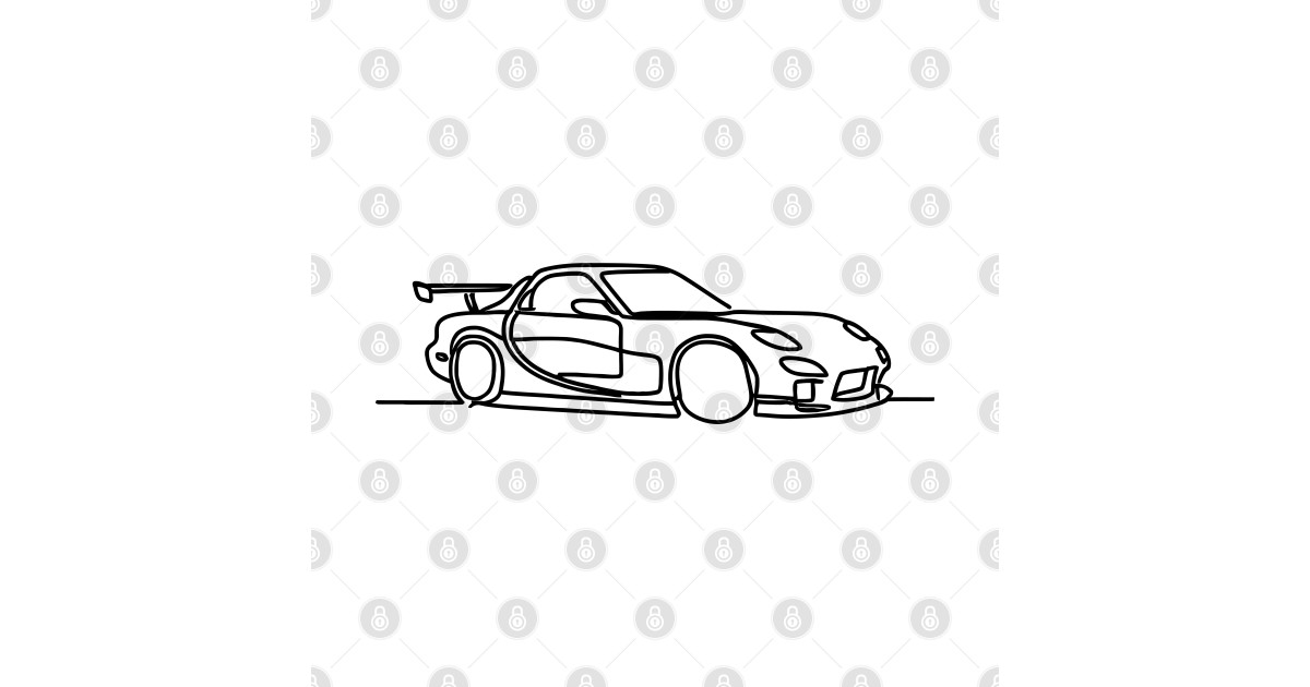 Mazda RX7 Line Drawing - Mazda Rx7 - T-Shirt | TeePublic