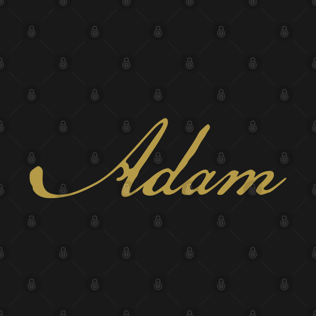 Adam Typography Gold Script - Adam - T-Shirt | TeePublic