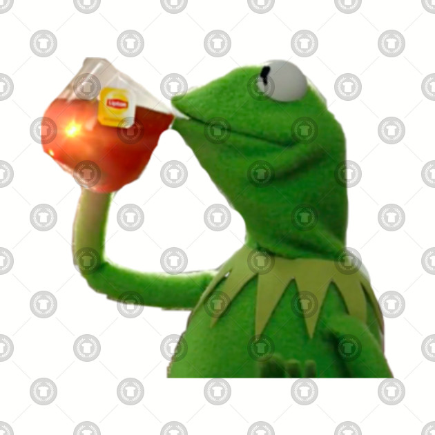 Kermit Drinking TEA - Kermit The Frog - Baseball T-Shirt | TeePublic