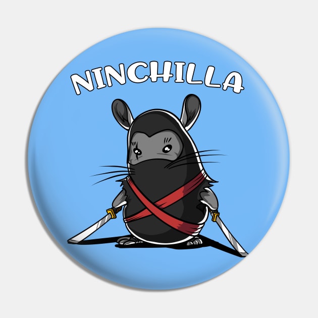 Ninchilla Chinchilla Ninja - Chinchilla Ninja - Pin | TeePublic