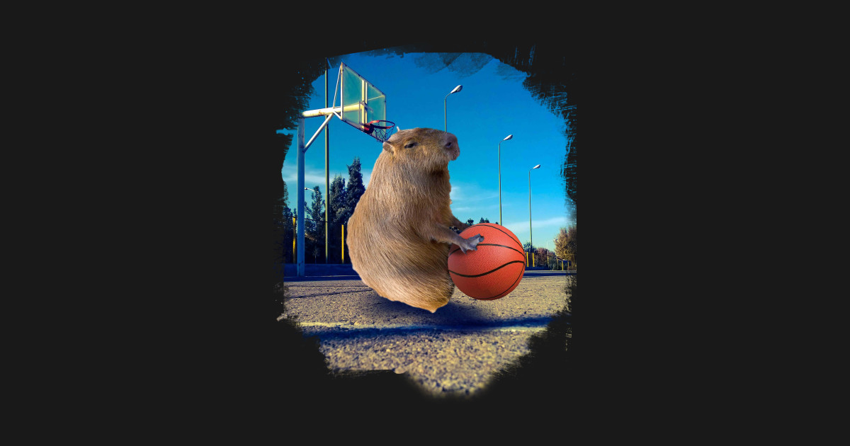 Capybara Playing Basketball - Capybara Playing Basketball - T-Shirt ...