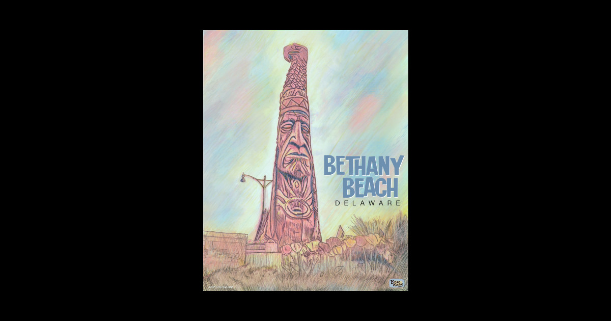 Bethany Beach Chief Little Owl Totem - Delaware - Sticker | TeePublic