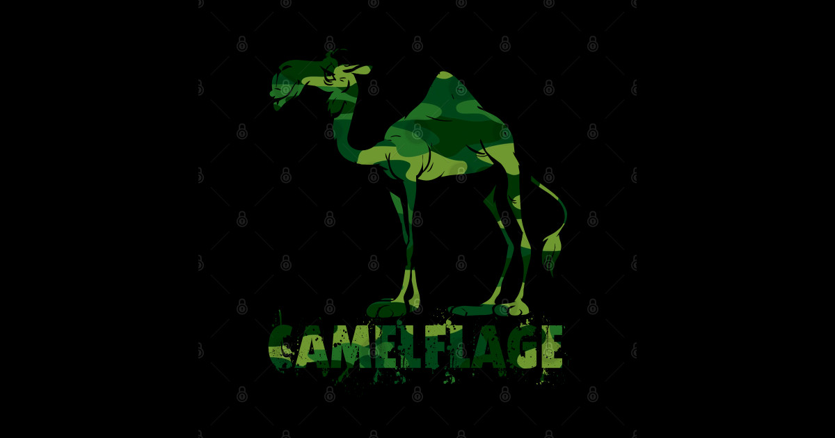 Camelflage - Pun - Sticker | TeePublic