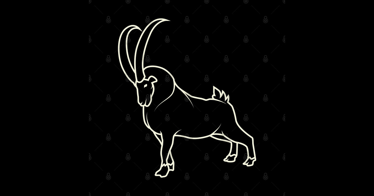 Aesthetic Lineart Goat - Lineart - Sticker | TeePublic