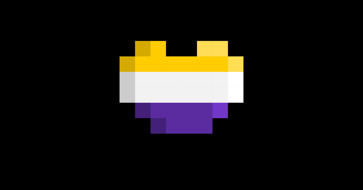 Pixel Heart Pride Flag Nonbinary - Nonbinary Colors - Sticker | TeePublic