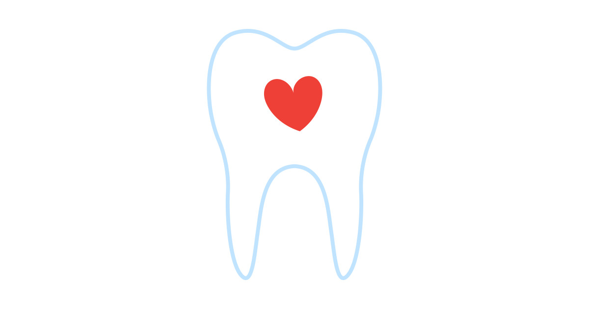 Tooth with red heart - Tooth - Sticker | TeePublic