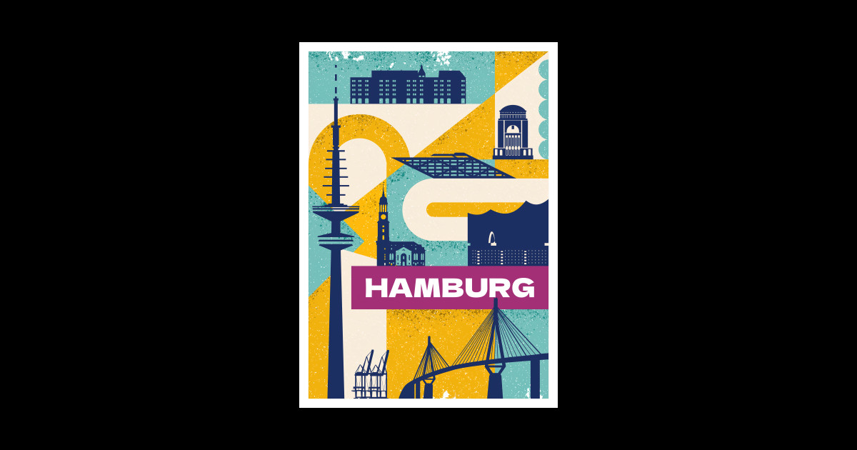 Hamburg Poster - Hamburg - Sticker | TeePublic