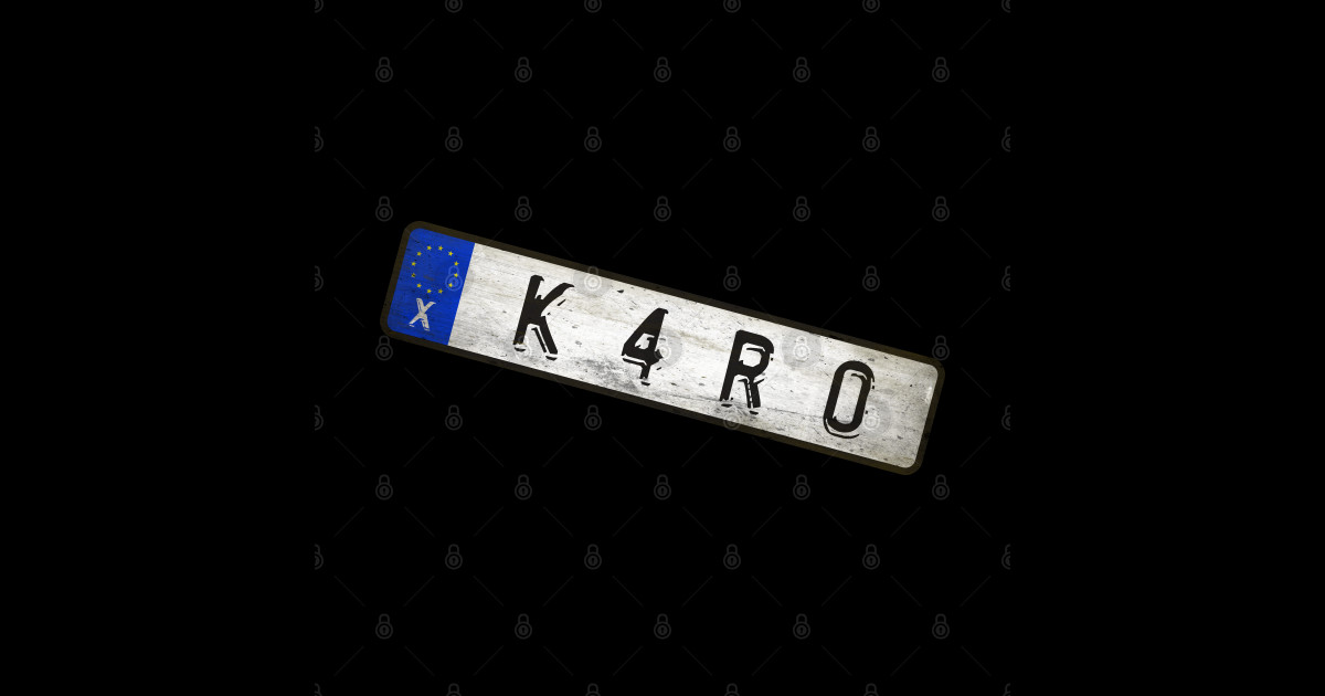 Karo - License Plate - Karo - Sticker | TeePublic