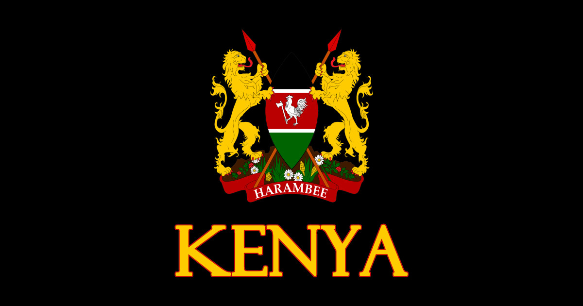 Kenya - Kenyan Coat of Arms Design - Kenyan Pride - Sticker | TeePublic