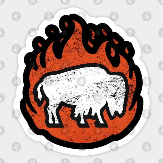 Bison (Flame Background) - Yellowstone - Sticker | TeePublic
