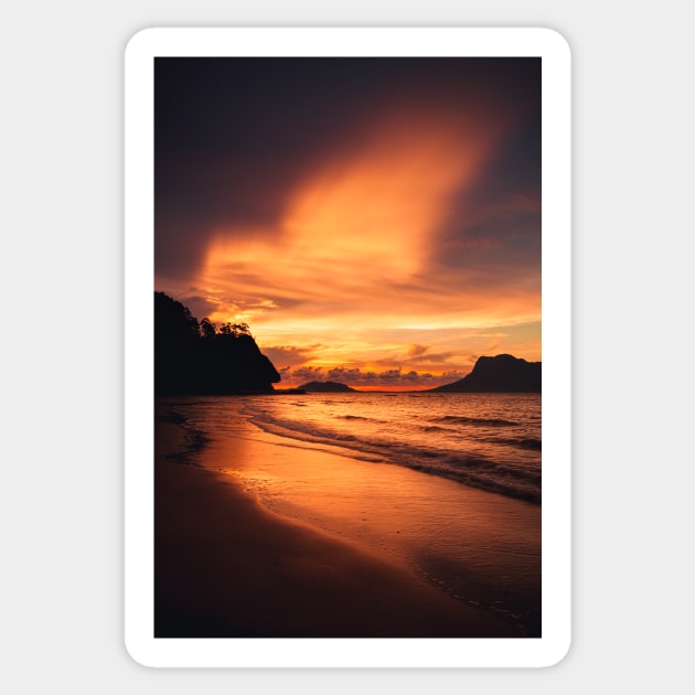 Sunset beach - Asia - Sticker | TeePublic