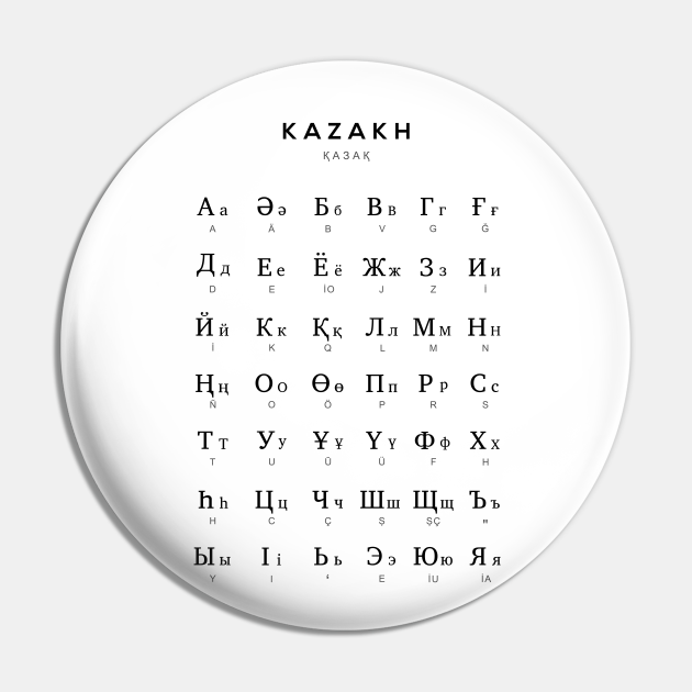 Kazakh Alphabet Chart, Kazakh Language Chart, White - Kazakh - Pin ...